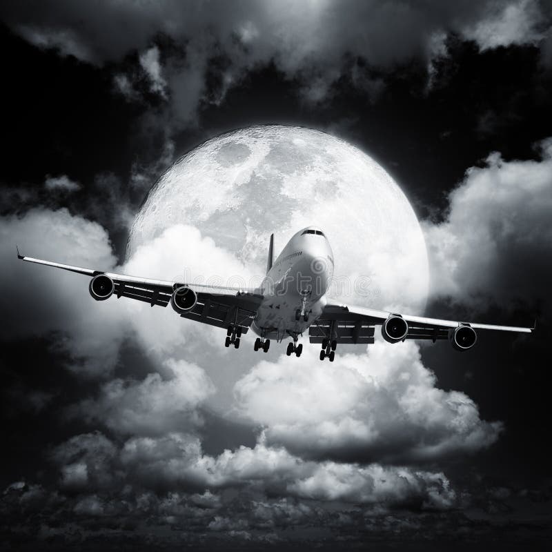 Volo notturno immagine stock. Immagine di nube, trasporto - 22238225