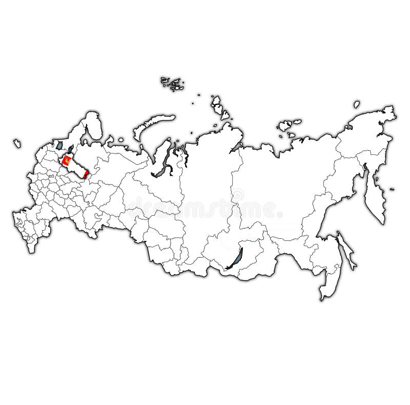 Vologda Oblast on Administration Map of Russia Stock Illustration ...