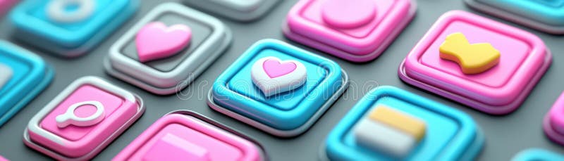 Volorful Collection of Mobile App Icons, Representing Diversity in ...