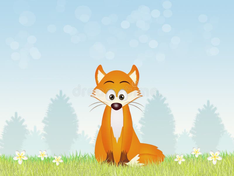 Volpe rossa nella foresta illustrazione di stock. Illustrazione di nave ...