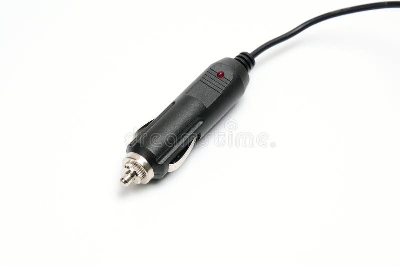 12 Volt Car Adapter on a White Background Stock Photo - Image of ...