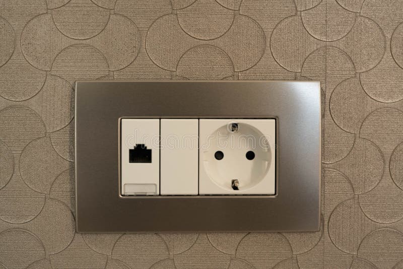 220 Volt Euro Standard Socket with Grounding in a Metal Frame and an ...