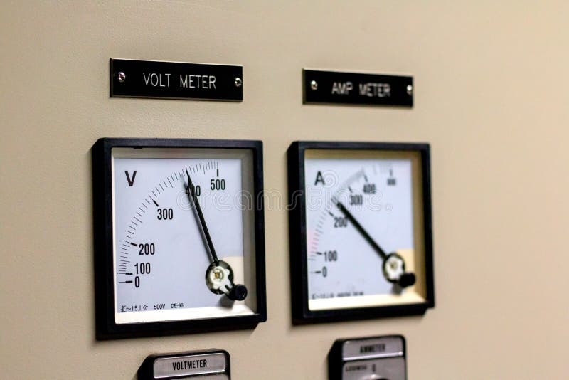 Volt meter and amp meter stock photo. Image of current - 262282296