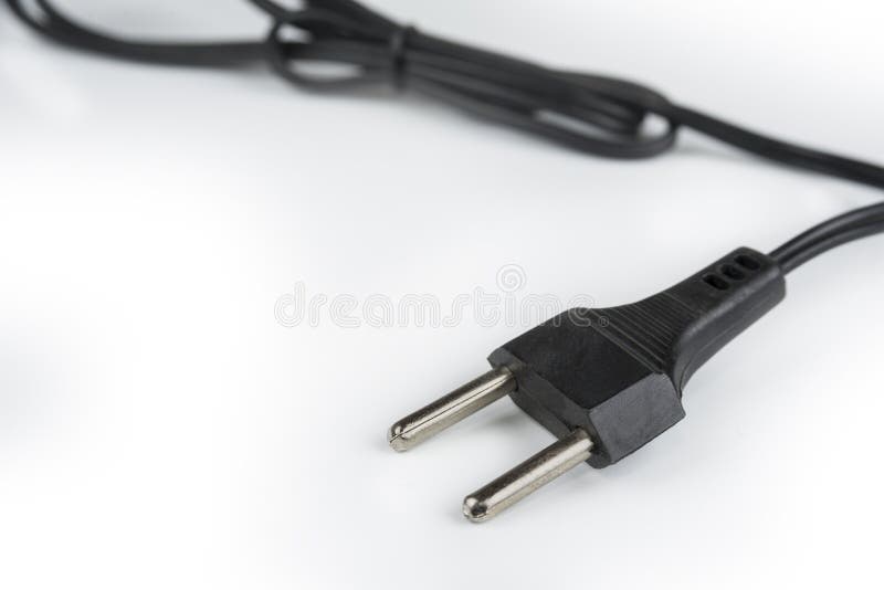 220 Volt Plug Detail with Cord on a White Stock Photo - Image of ...