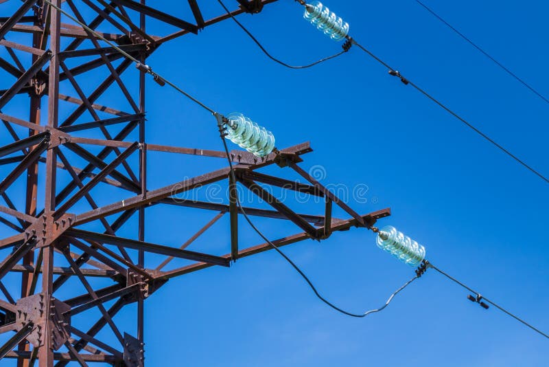 Volt Wiring Electricity Post Stock Image - Image of engineering ...