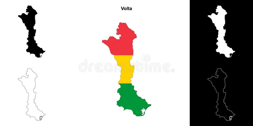 Volta outline map stock vector. Illustration of border - 356529911