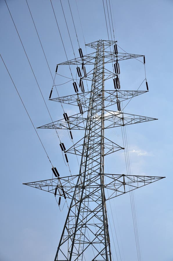 Voltage electricity pole stock image. Image of telegraph - 66592701