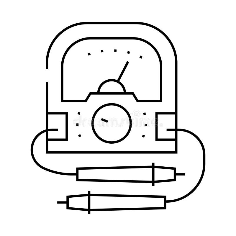 Voltage Measurement Electronics Line Icon Vector Illustration Stock ...