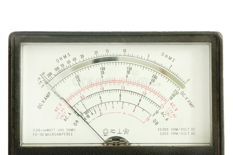 Vintage Old Analog Volt Meter Scale of Measurement Device Stock Photo ...