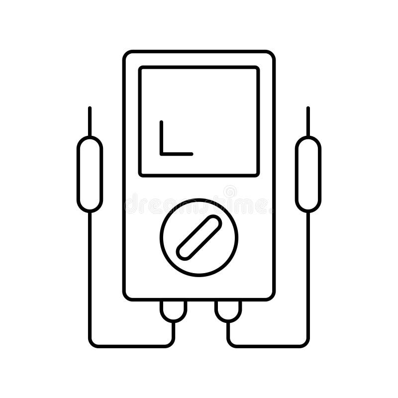 Voltage Tester Electric Meter Icon Stock Vector - Illustration of ...