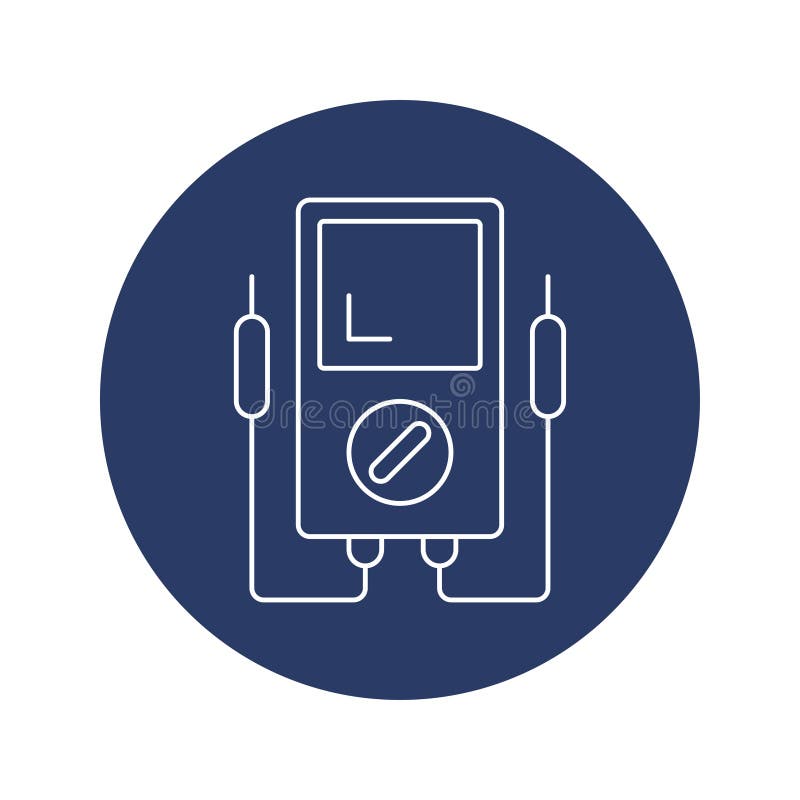 Voltage Tester Electric Meter Icon Stock Vector - Illustration of ...