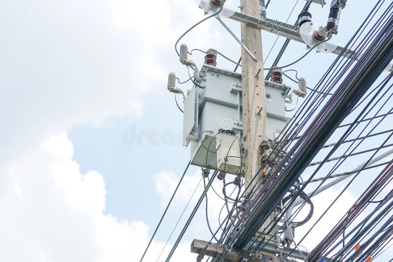 Voltage Transformer on Pole Stock Image - Image of intensity ...