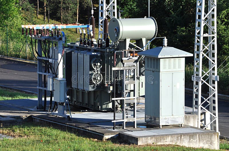 Voltage Transformers in Distribution Substations Stock Image - Image of ...