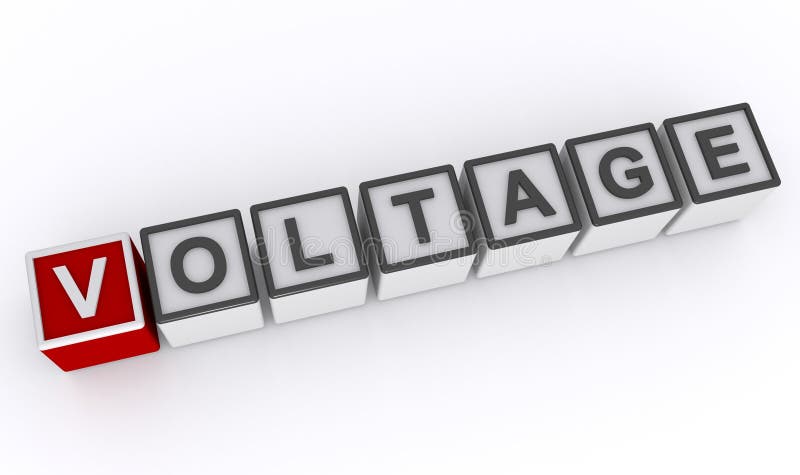 Voltage Word Block on White Stock Illustration - Illustration of ...