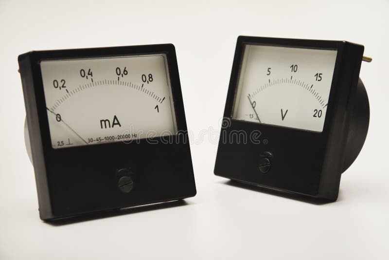 Voltmeter and Ammeter on a White Background. a Means of Measuring ...