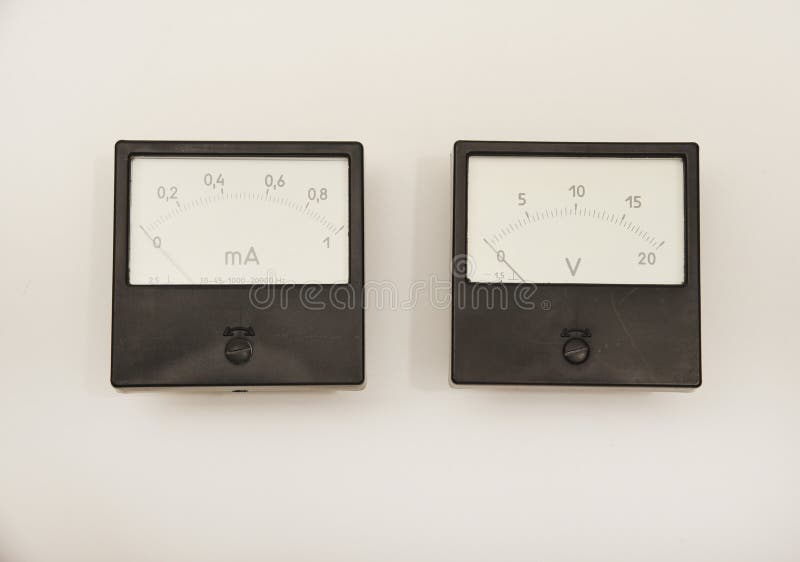 Voltmeter and Ammeter on a White Background. a Means of Measuring ...