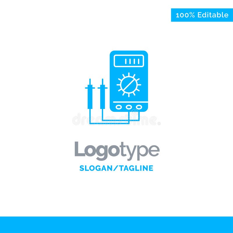 Voltmeter, Ampere, Watt, Digital, Tester Blue Solid Logo Template ...