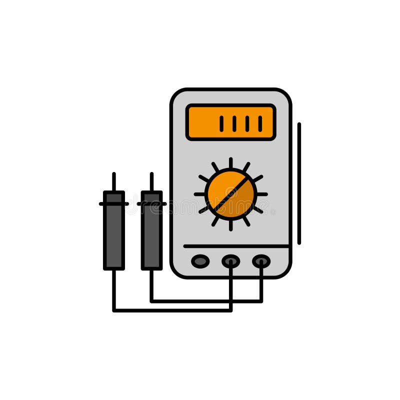 Voltmeter, Ampere, Watt, Digital, Tester Flat Color Icon. Vector Icon ...