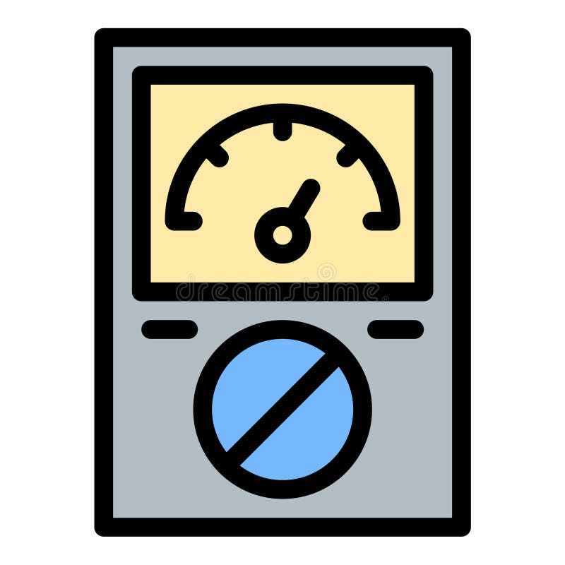 Voltmeter Icon Flat Line Style Illustration Representing Electrical ...