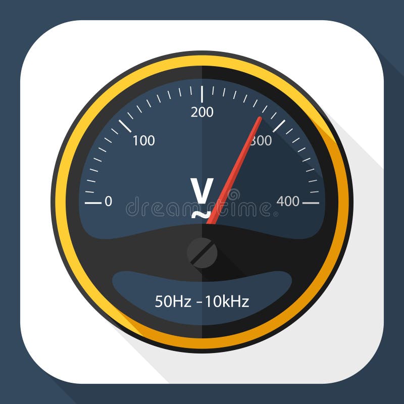 Voltmeter Icon with Long Shadow Stock Vector - Illustration of ...