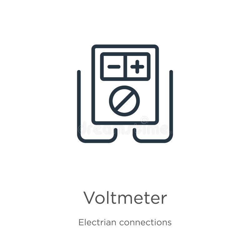Voltmeter Icon. Thin Linear Voltmeter Outline Icon Isolated on White ...