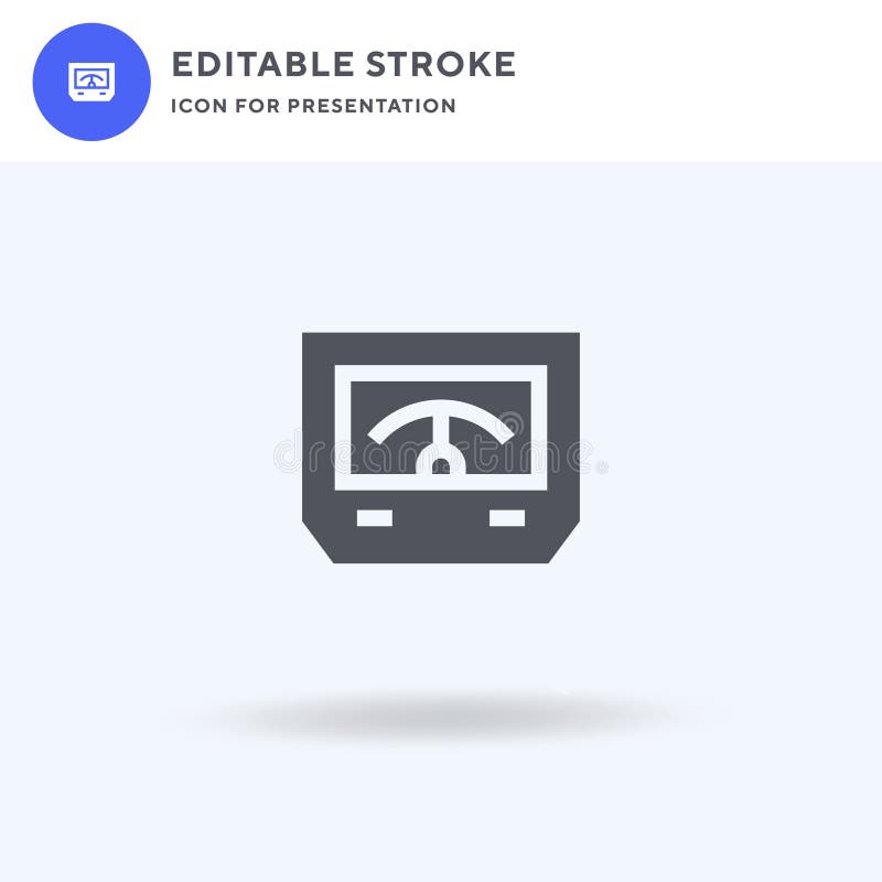 Voltmeter Icon Vector, Filled Flat Sign, Solid Pictogram Isolated on White, Logo Illustration ...