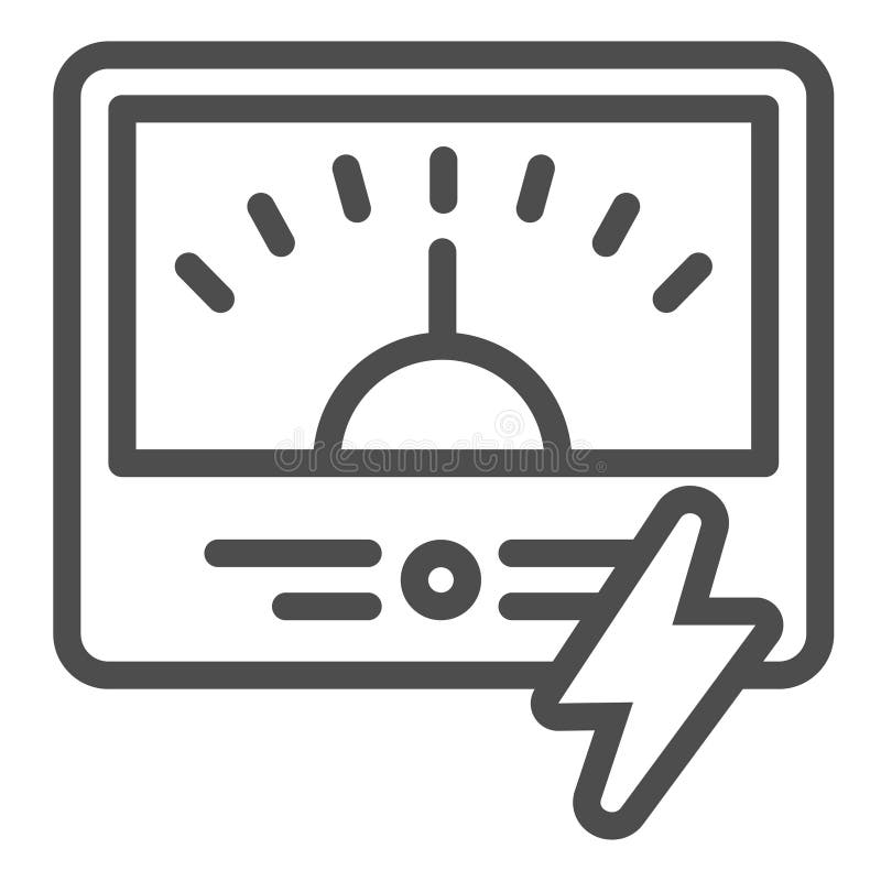 Voltmeter with Lightning Line Icon, Electrician Service Concept. Vector ...