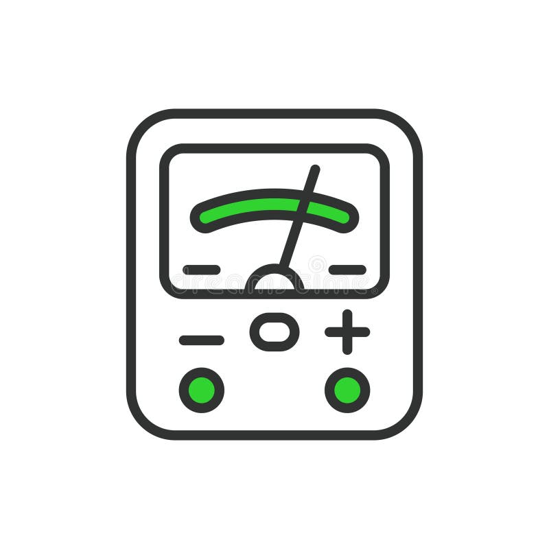 Voltmeter, in Line Design, Green. Voltmeter, Voltage, Meter ...