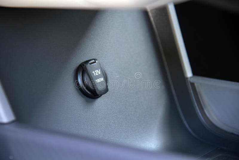 12 Volts Power Outlet Socket in the Car Stock Photo - Image of ...