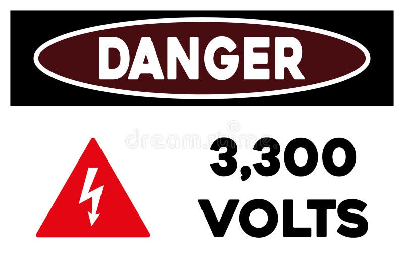 3300 volts warning sign stock illustration. Illustration of hazard ...