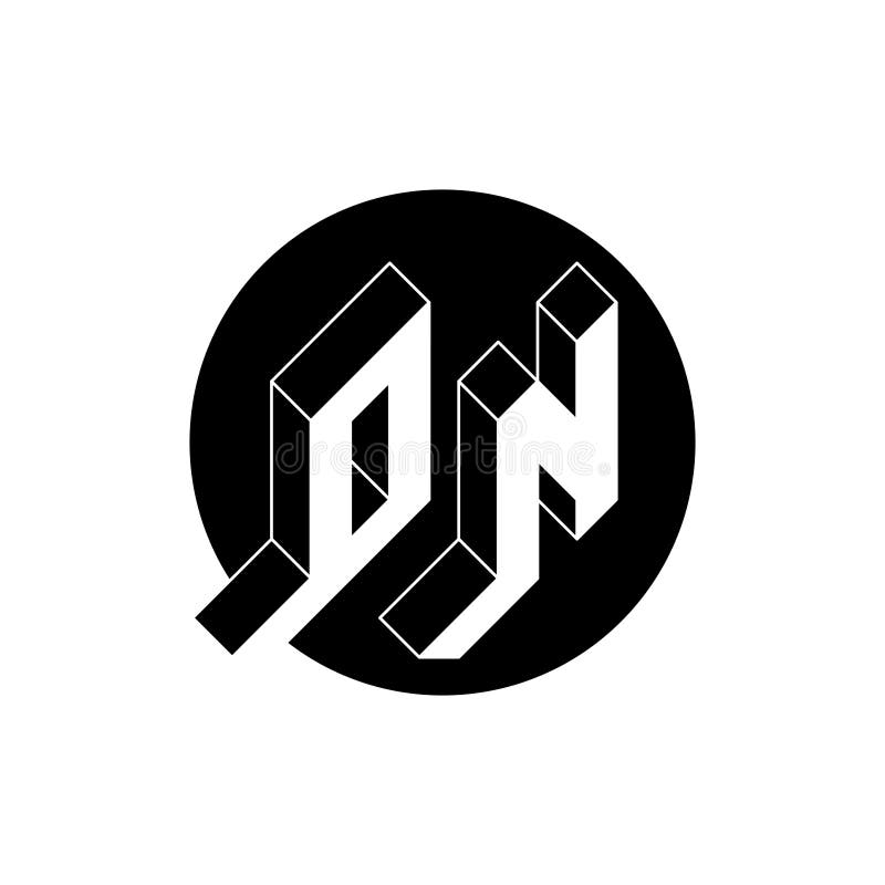 Volume Alphabet. Three-dimension Letters O and N on a Round Substrate ...