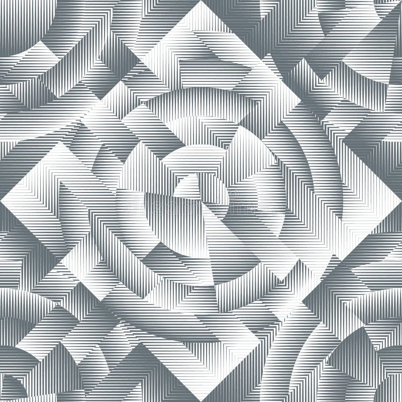 Volume Asbtract Seamless Pattern. Light and Shadow on Shapes are ...