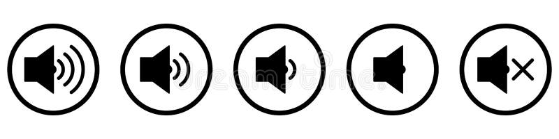Volume Button. Set of Icons of Different Volume Levels. Vector ...