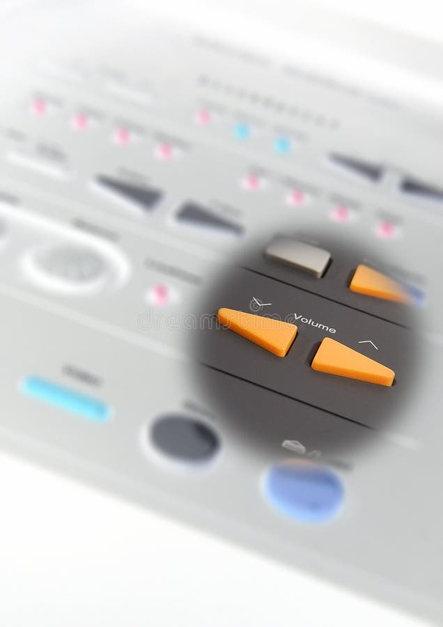 Volume Buttons Highlighted on a Control Panel Stock Photo - Image of ...