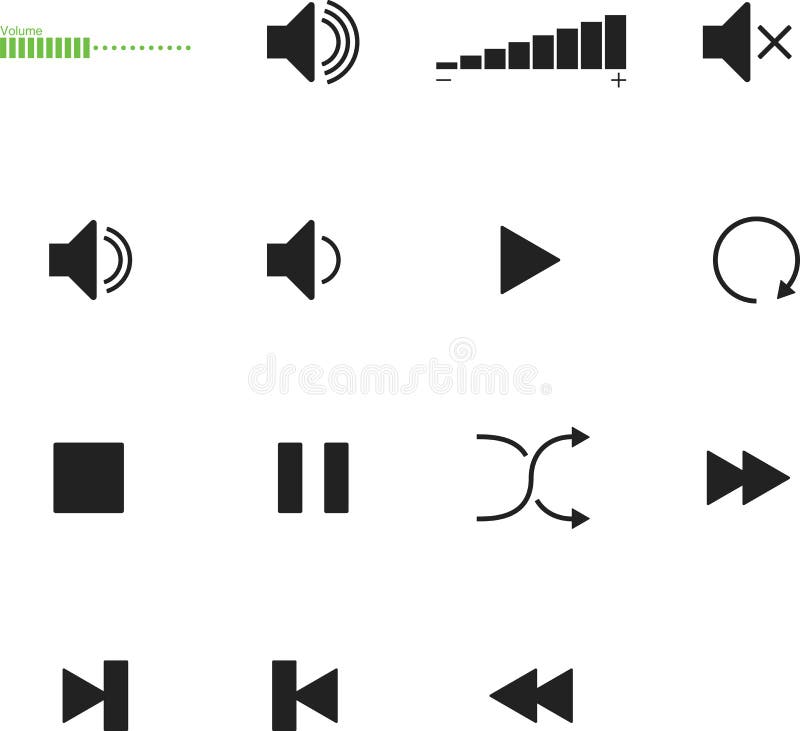 Volume Control Audio Sound Icons Illustration by Crafteroks Stock ...