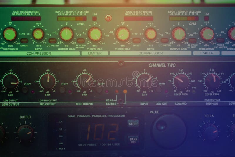 Volume Control, Audio System`s Sound Engineer. Stock Image - Image of ...
