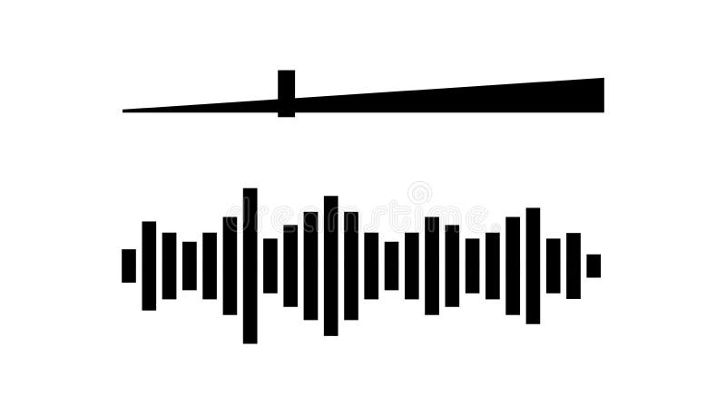 Volume Control Bar and Sound Wave Icon Set in Black and White, Vector ... Volume Control Bar and Sound Wave Icon Set in Black and White, Vector ...