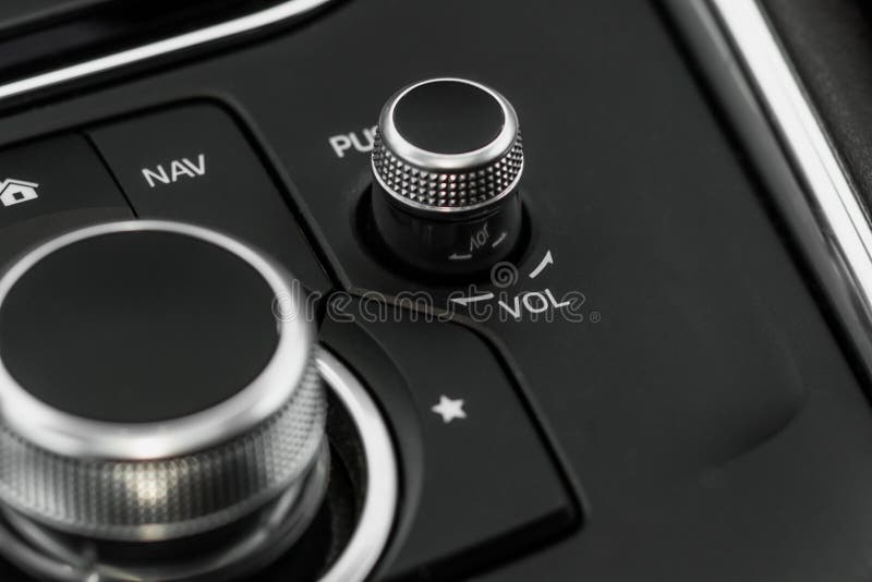 Volume Control of Car Audio System. Stock Photo - Image of technology ...