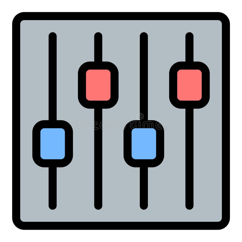 Volume Control Icon Audio Adjustment in Flat Line Color Style Stock ...