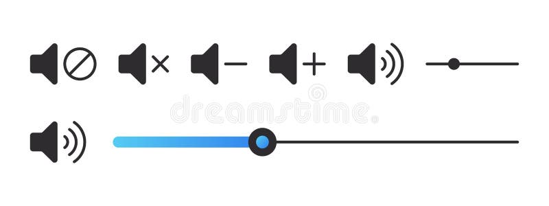 Volume Control Icons. Audio Interface Symbols. Sound Icons Stock Vector ... Volume Control Icons. Audio Interface Symbols. Sound Icons Stock Vector ...