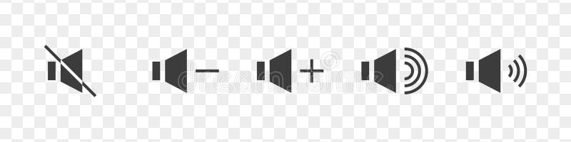 Volume Control Icons. Level Volume Adjustment Signs Stock Illustration ...