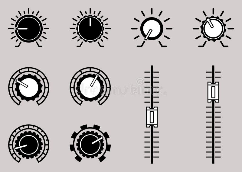Volume Control Symbol Icon Set. Vector Illustration Stock Vector ...