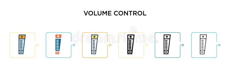 Volume Control Vector Icon in 6 Different Modern Styles. Black, Two ...