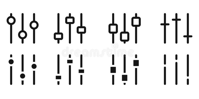 Volume Controller Symbols Collection. Stock Illustration - Illustration ...
