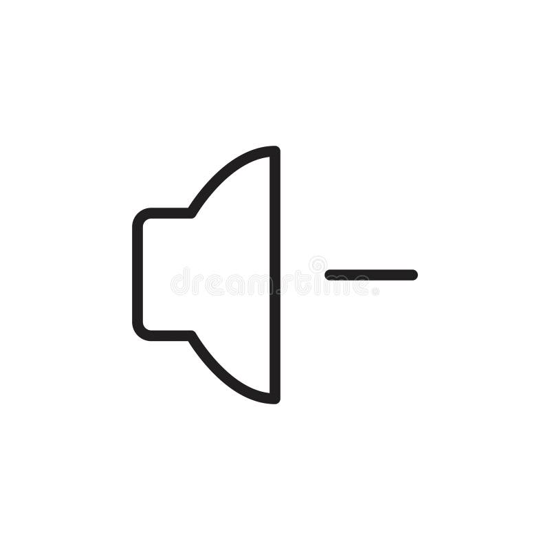 Volume Down Icon Flat Line Illustration Stock Vector - Illustration of ...