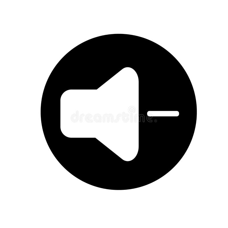 Volume Down Media Player Icon Illustration. Black and White Icon ...