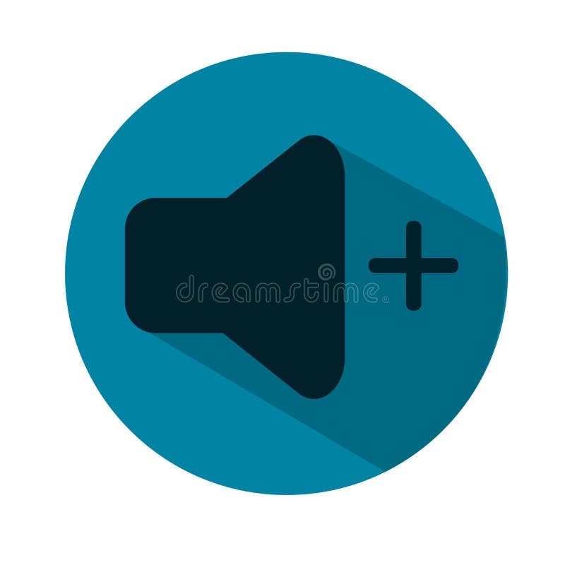 Volume Down Media Player Icon Illustration. Volume Plus Icon. Blue Flat ...