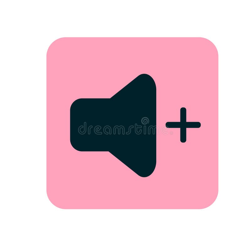 Volume Down Media Player Icon Illustration. Volume Plus Icon. Pink Icon ...