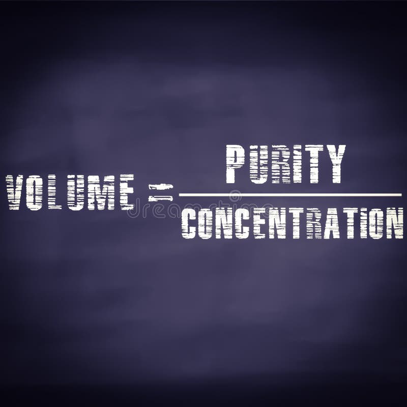Volume Equal To Purity upon Concentration Equation Displayed on ...