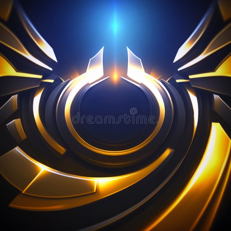 Volume Gold Modern Radial Illustration. Elegance Abstract Background ...